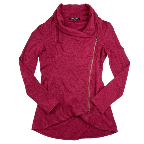 Sweet Rain | Jackets & Coats | Sweet Rain Maroon Heather Asymmetrical ...
